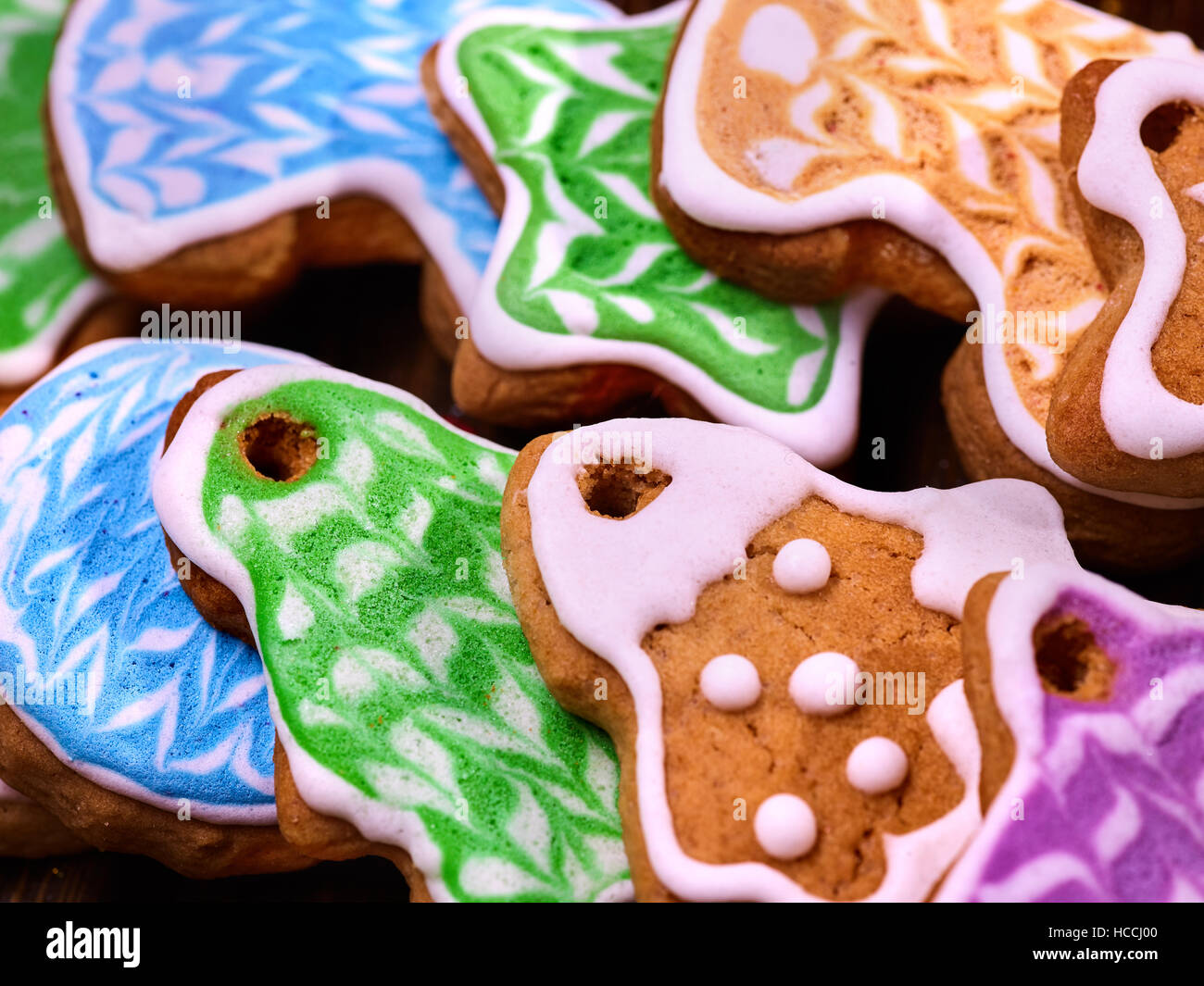 Set of colored cookies close up Stock Photo - Alamy
