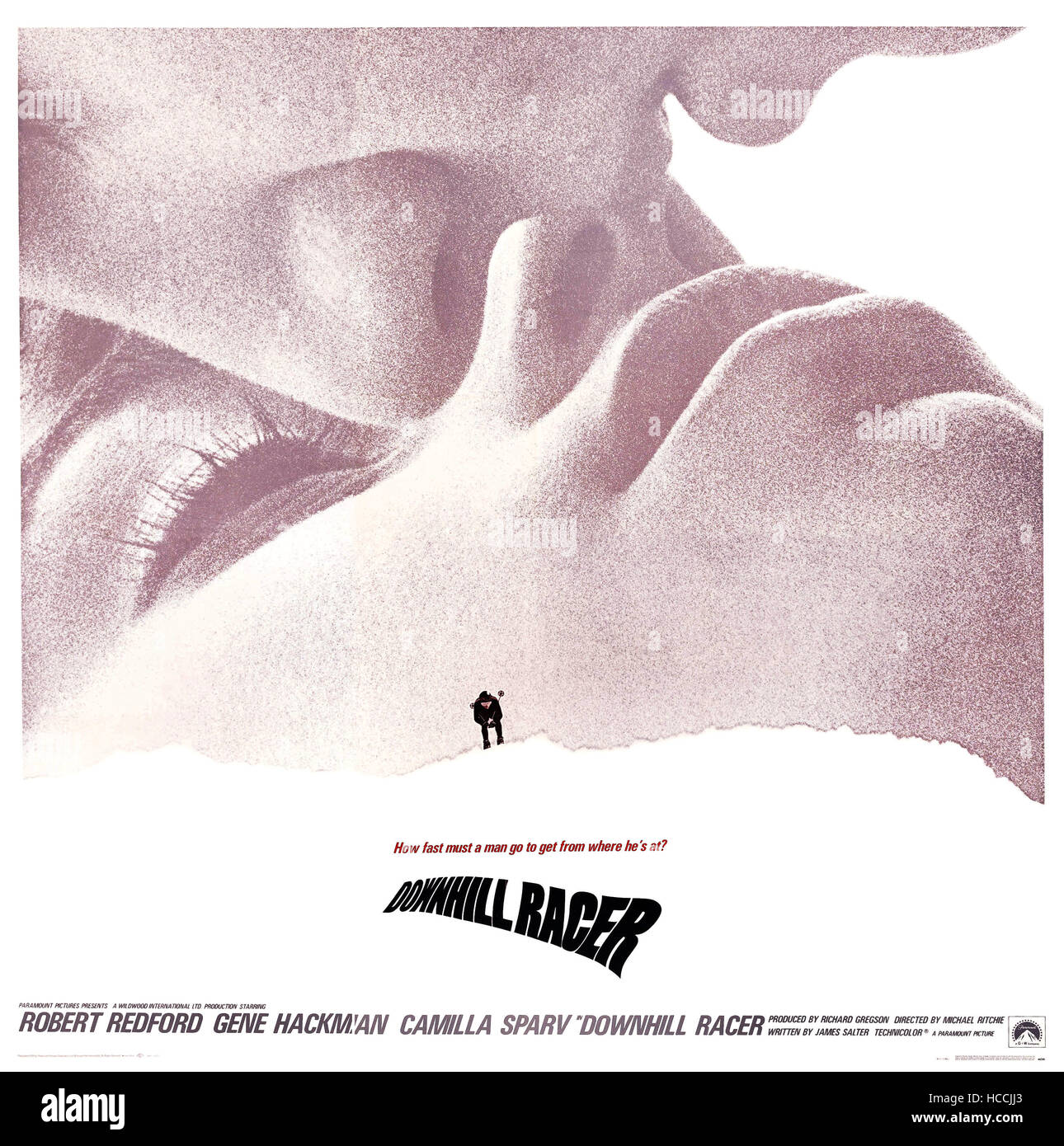 DOWNHILL RACER, US poster, Robert Redford (top), Camilla Sparv, 1969 ...
