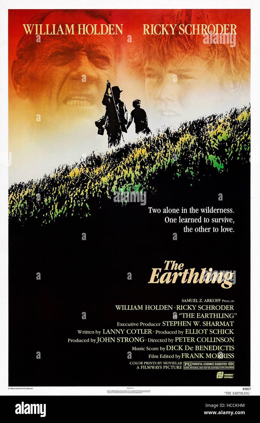 THE EARTHLING, US poster art, from left: William Holden, Ricky Schroder ...