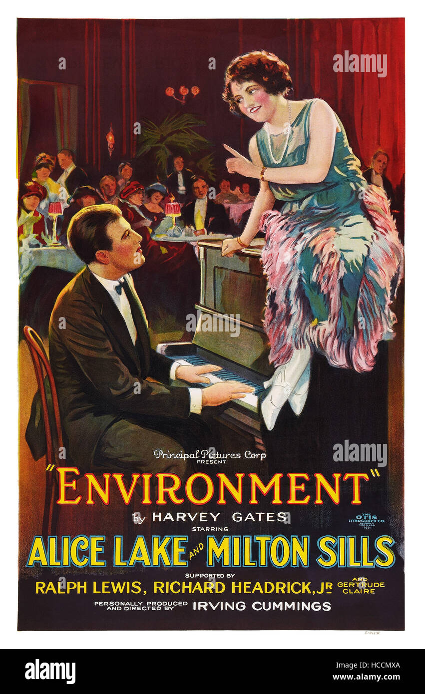 ENVIRONMENT, US poster art, from left: Milton Sills, Alice Lake, 1922 ...