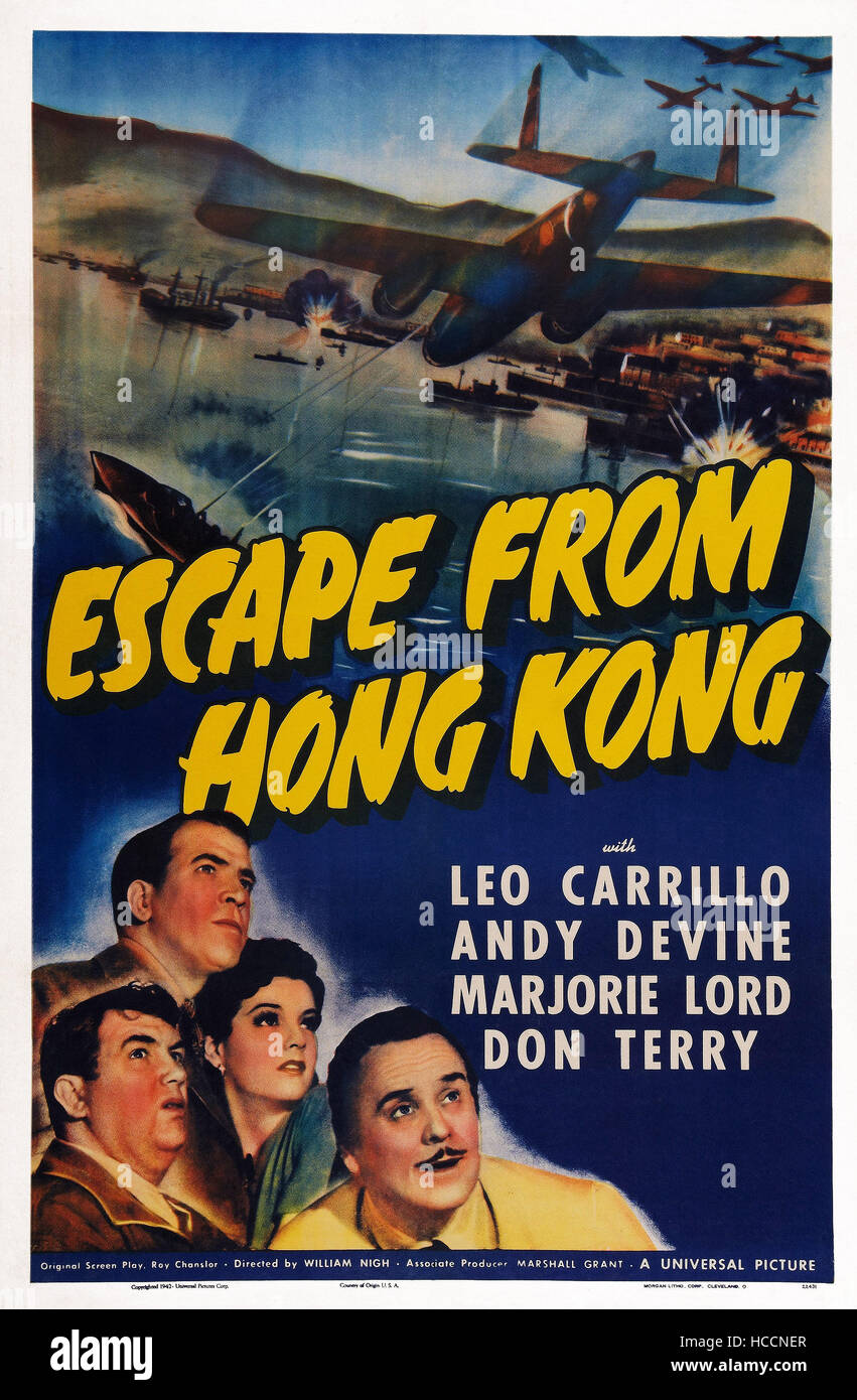 ESCAPE FROM HONG KONG, poster art, from top: Don Terry, Andy Devine ...