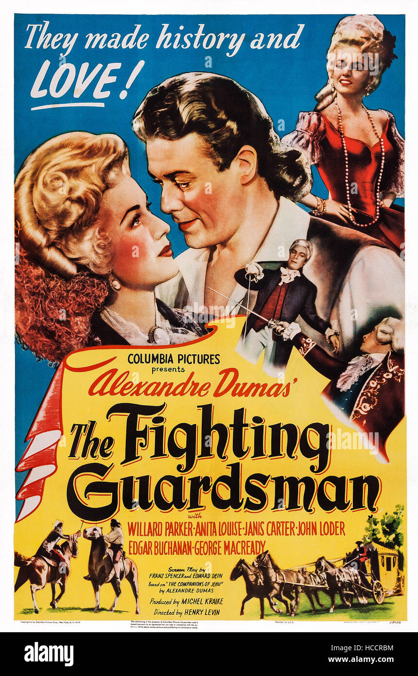 THE FIGHTING GUARDSMAN, US poster art, from left: Janis Carter, Willard ...