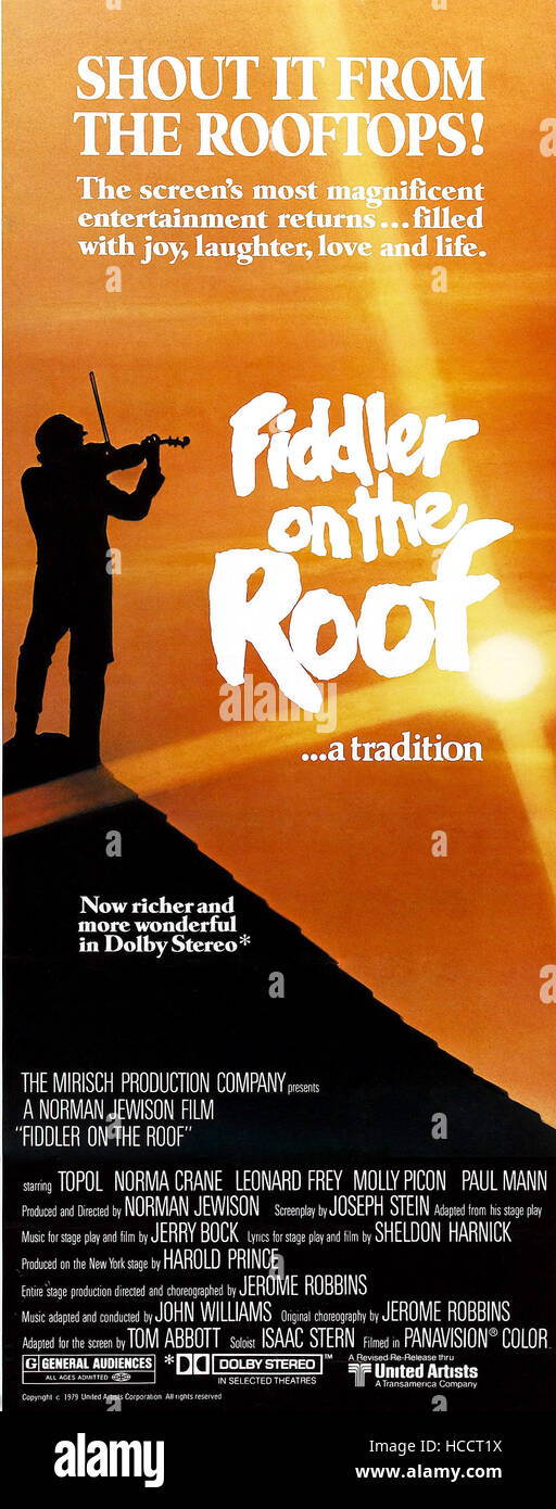 FIDDLER ON THE ROOF, 1971 Stock Photo - Alamy