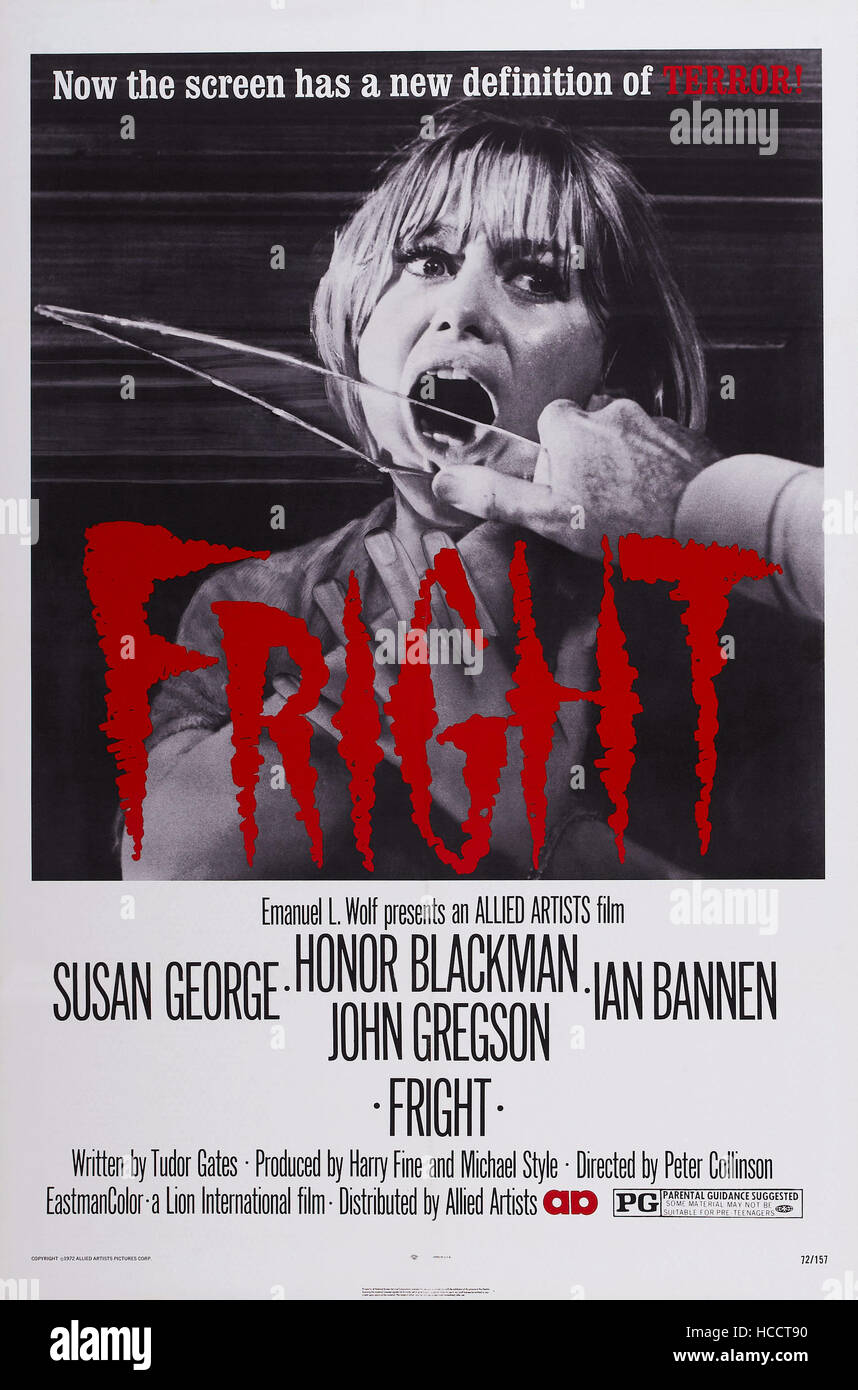 FRIGHT, (aka NIGHT LEGS), US poster art, Susan George, 1971 Stock Photo ...