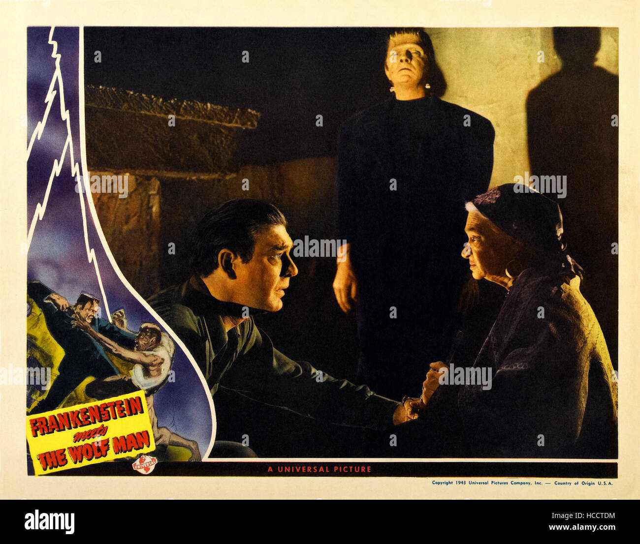 FRANKENSTEIN MEETS THE WOLF MAN, main image from left: Lon Chaney Jr as ...