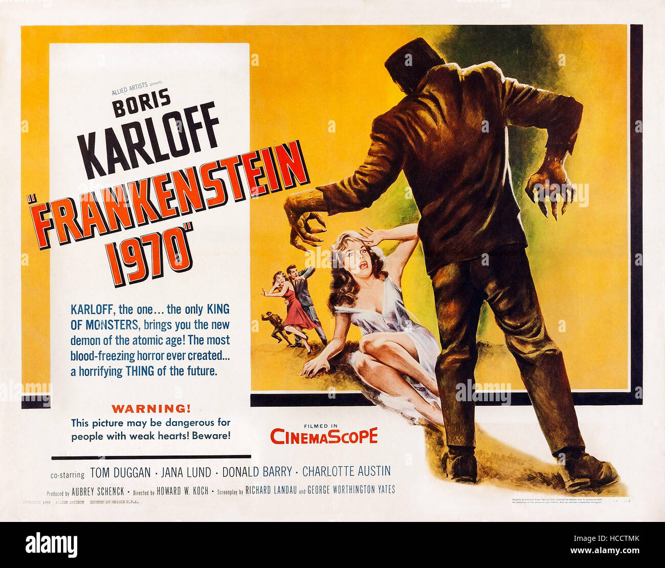 FRANKENSTEIN 1970, poster art on title card, 1958 Stock Photo - Alamy