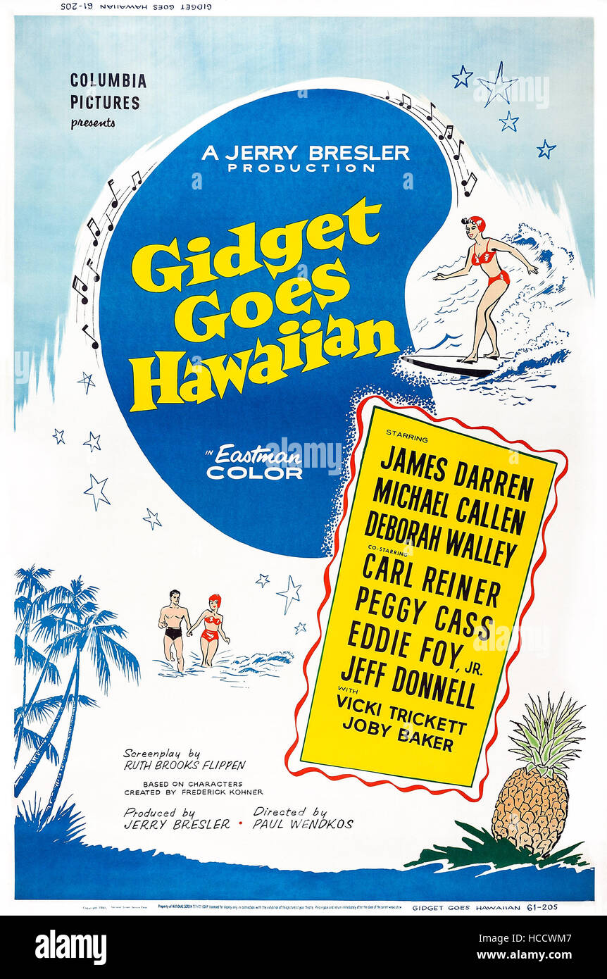 GIDGET GOES HAWAIIAN, poster art, 1961 Stock Photo - Alamy