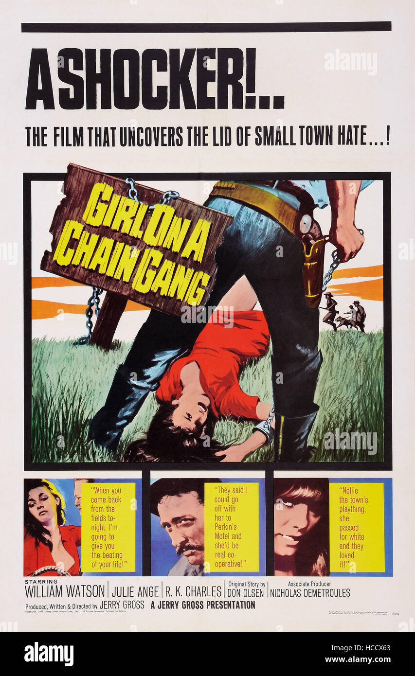 GIRL ON A CHAIN GANG, US poster art, Arlene Farber, (right), 1965 Stock ...