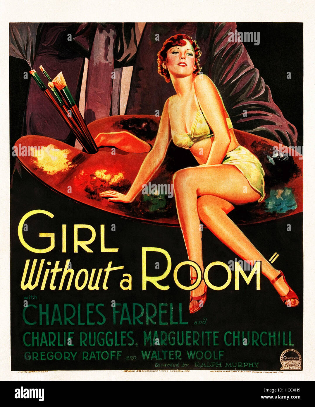GIRL WITHOUT A ROOM, Marguerite Churchill on poster art, 1933 Stock Photo - Alamy
