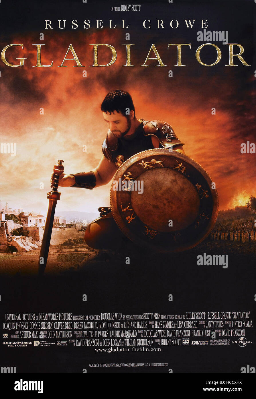 GLADIATOR, poster art, Russell Crowe, 2000, DreamWorks/courtesy Everett ...