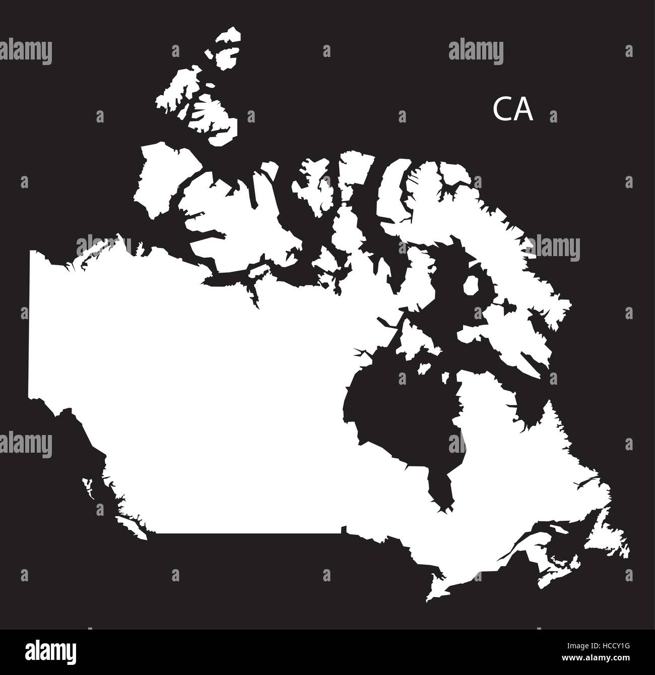 Canada map black country hi-res stock photography and images - Alamy
