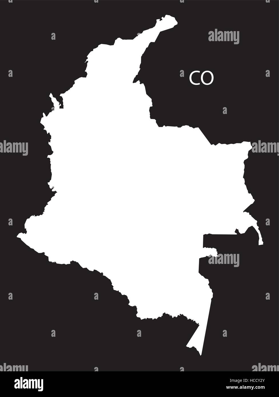 Colombia Map black country illustration Stock Vector Image & Art - Alamy
