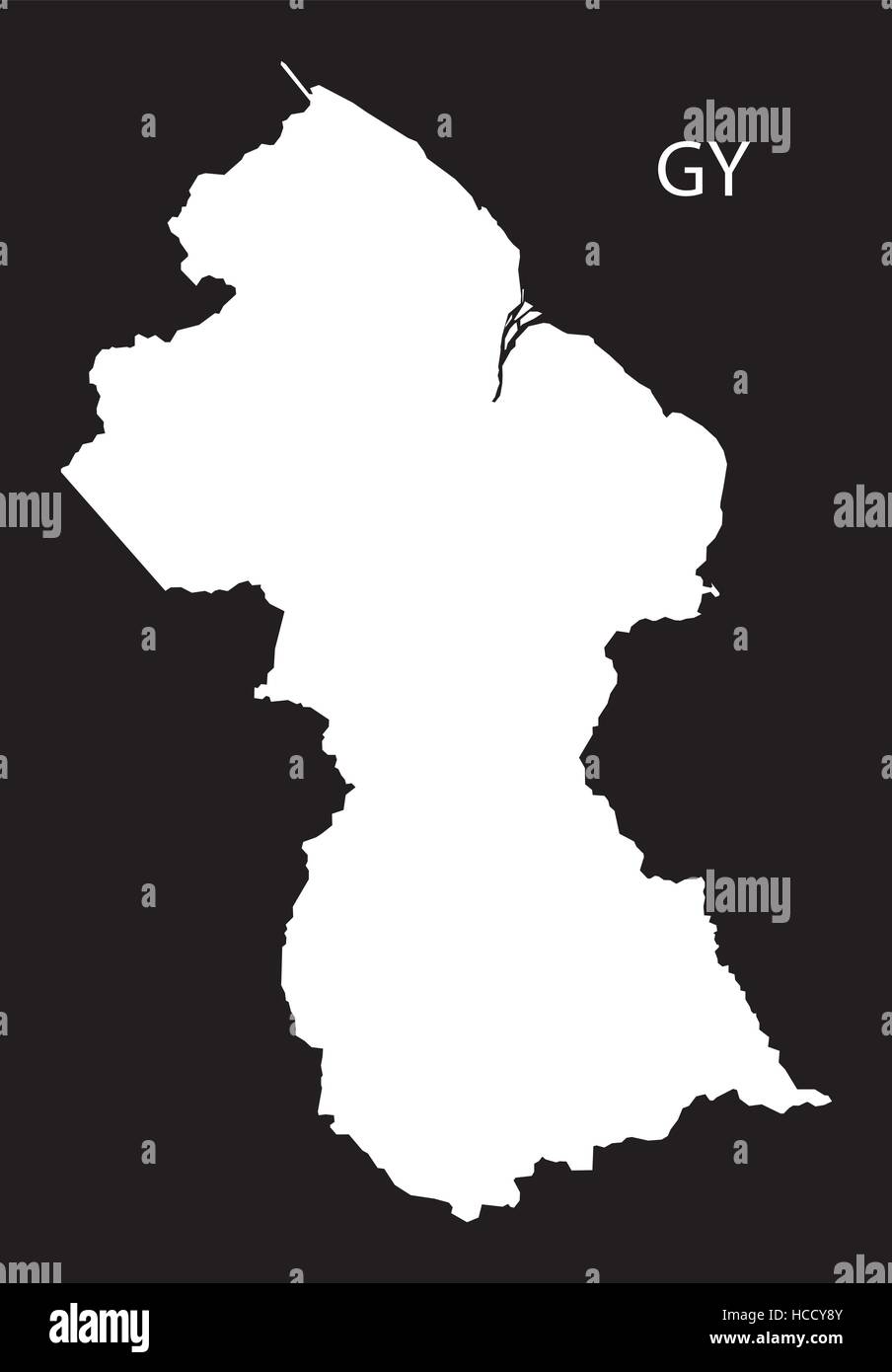 Guyana Map black country illustration Stock Vector Image & Art - Alamy