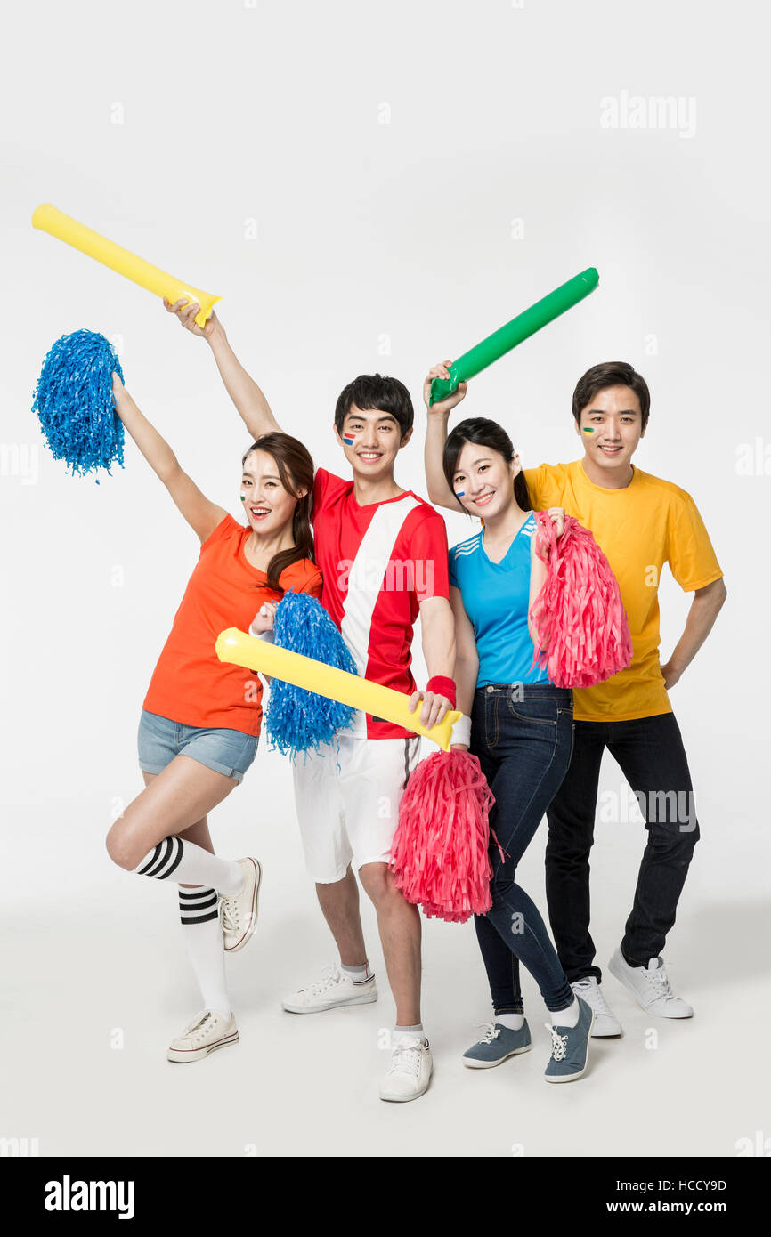 People cheering full body hi-res stock photography and images - Alamy