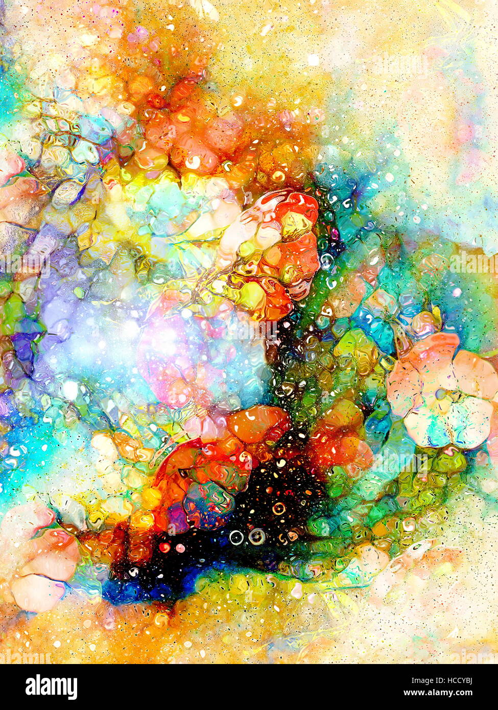 abstract multicolor flower motive collage in space Stock Photo - Alamy