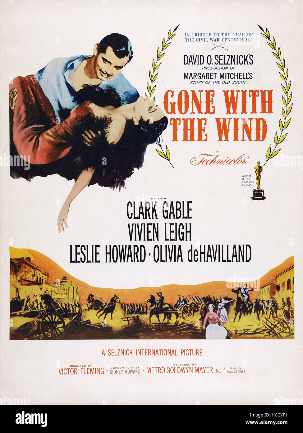 GONE WITH THE WIND, US 1961 re-release poster, from left: Clark Gable ...