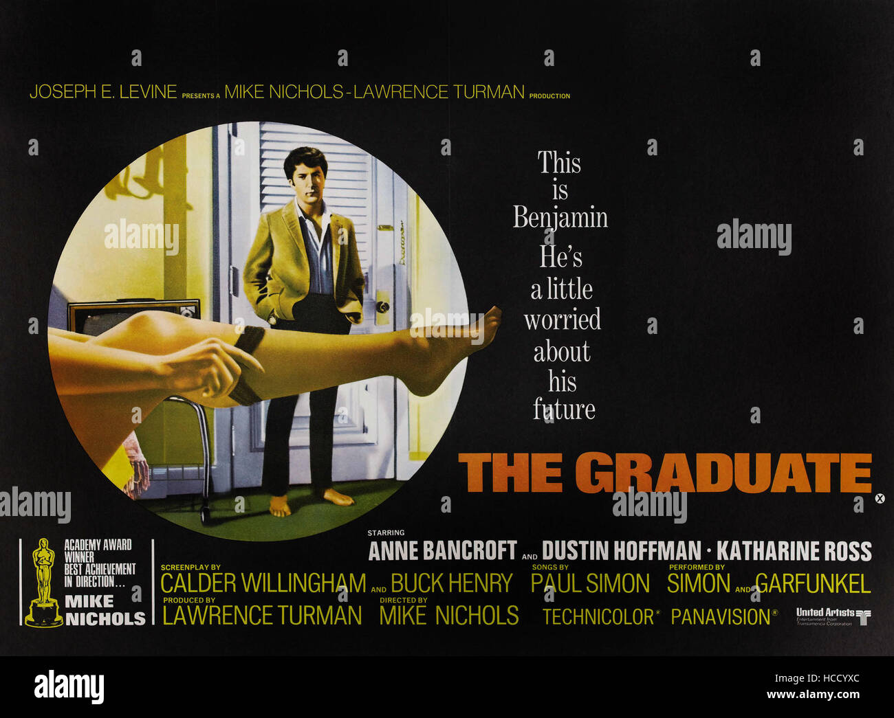 THE GRADUATE, Dustin Hoffman on poster art, 1967 Stock Photo - Alamy