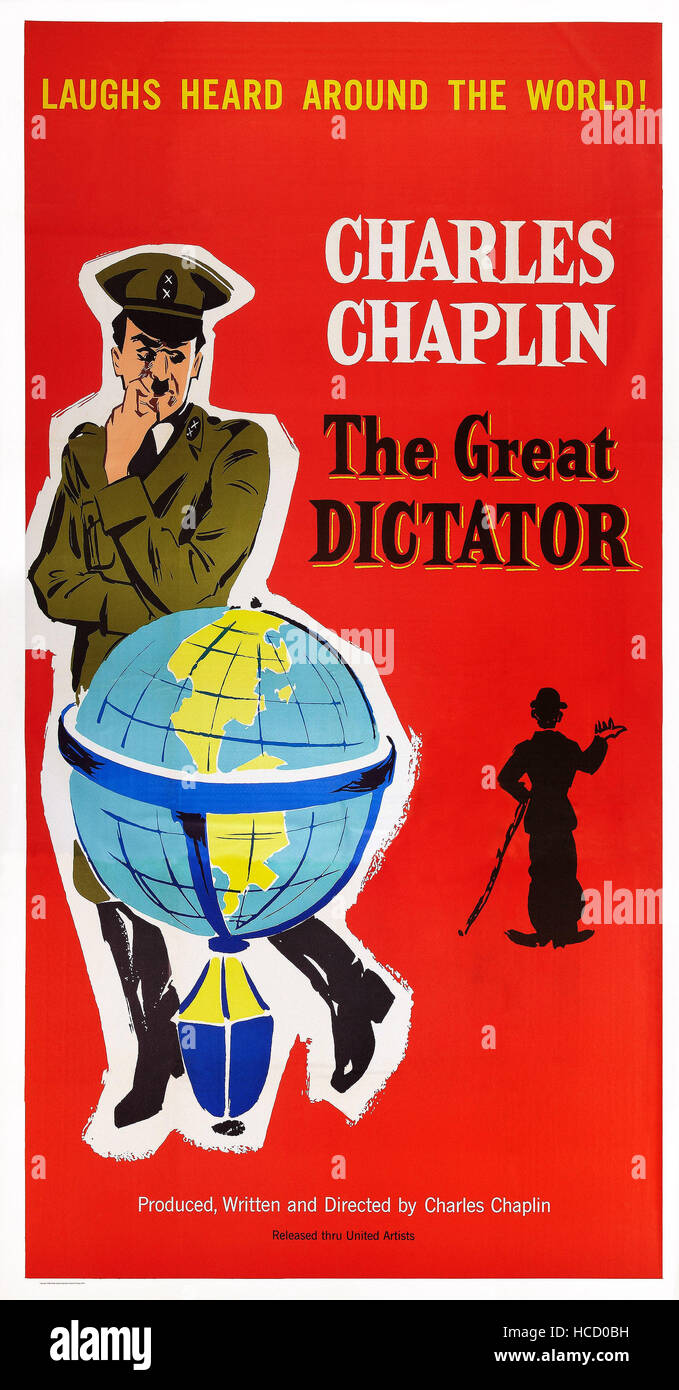 THE GREAT DICTATOR, US poster art, Charles Chaplin, 1940 Stock Photo ...