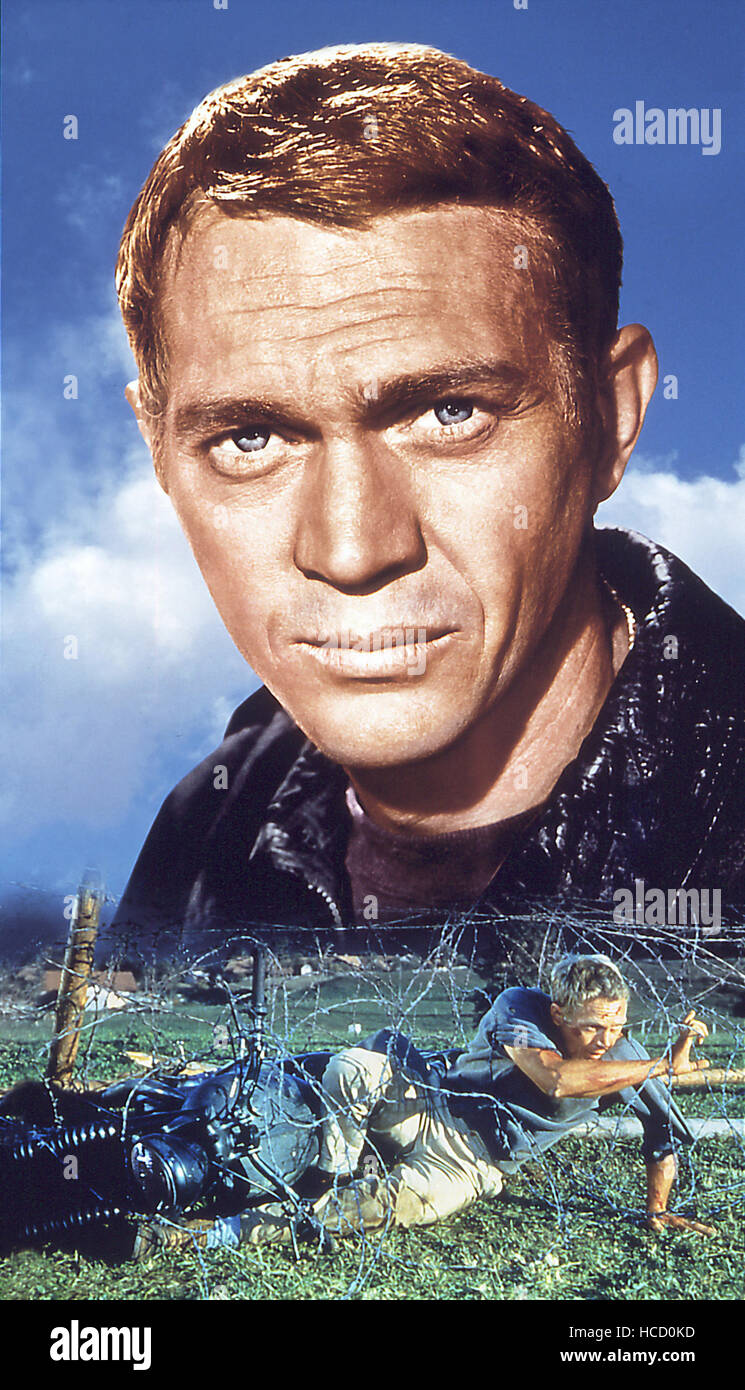 THE GREAT ESCAPE, Steve McQueen, poster art, 1963 Stock Photo - Alamy