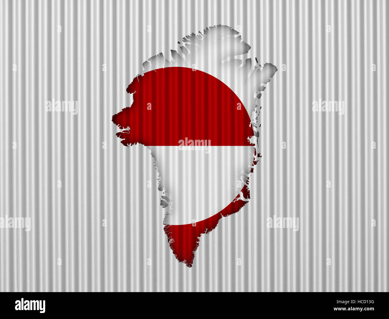 Map and flag of Greenland on corrugated iron Stock Photo - Alamy