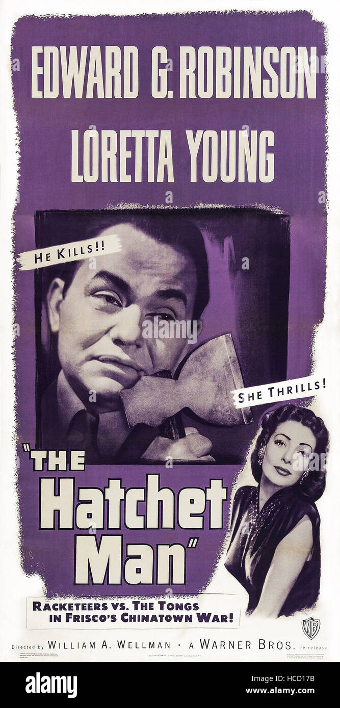 THE HATCHET MAN, US 1949 reissue poster art: Edward G. Robinson ...