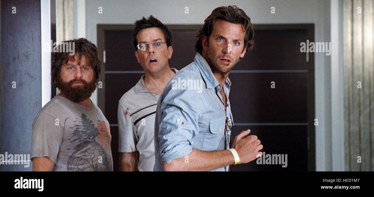 THE HANGOVER, from left: Zach Galifianakis, Ed Helms, Bradley Cooper ...