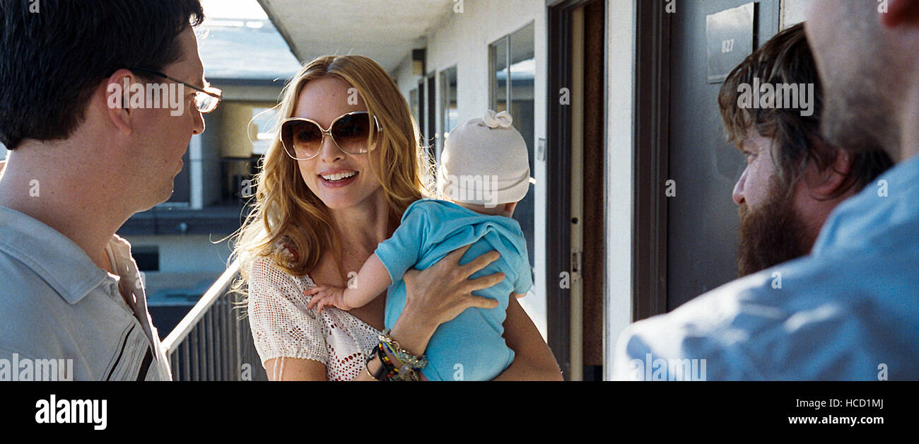 THE HANGOVER, Ed Helms (left), Heather Graham (back), Zach Galifianakis ...