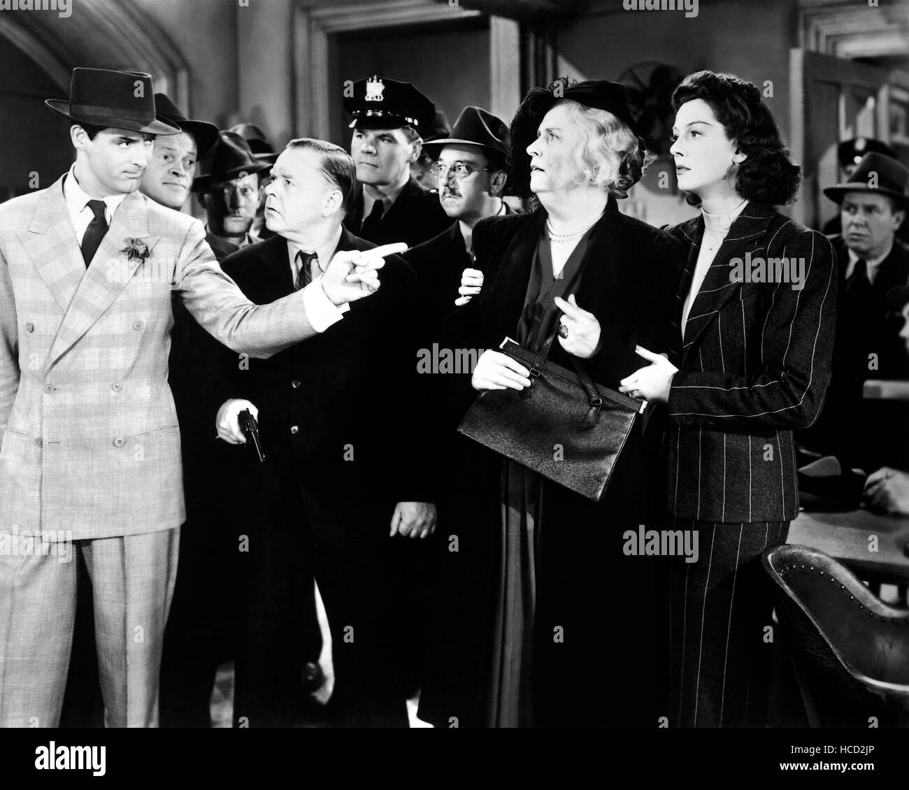 HIS GIRL FRIDAY, Cary Grant, Frank Jenks, Roscoe Karns, Gene Lockhart ...
