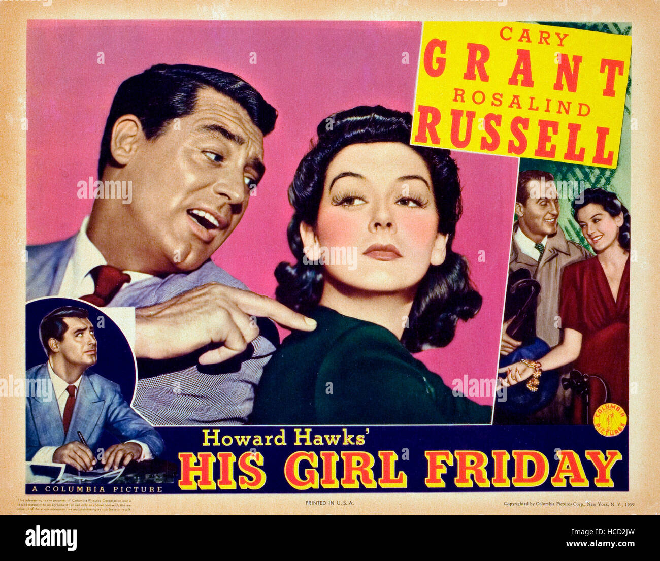 His Girl Friday Cary Grant Rosalind Russell Ralph Bellamy 1940