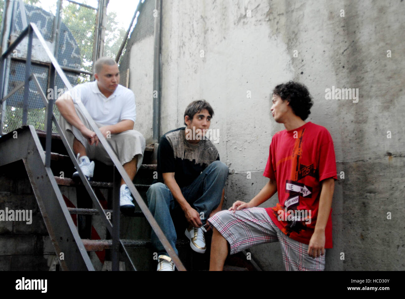 FALLING AWAKE, from left: Michael Rivera, Andrew Cisneros, Flaco Navaja ...
