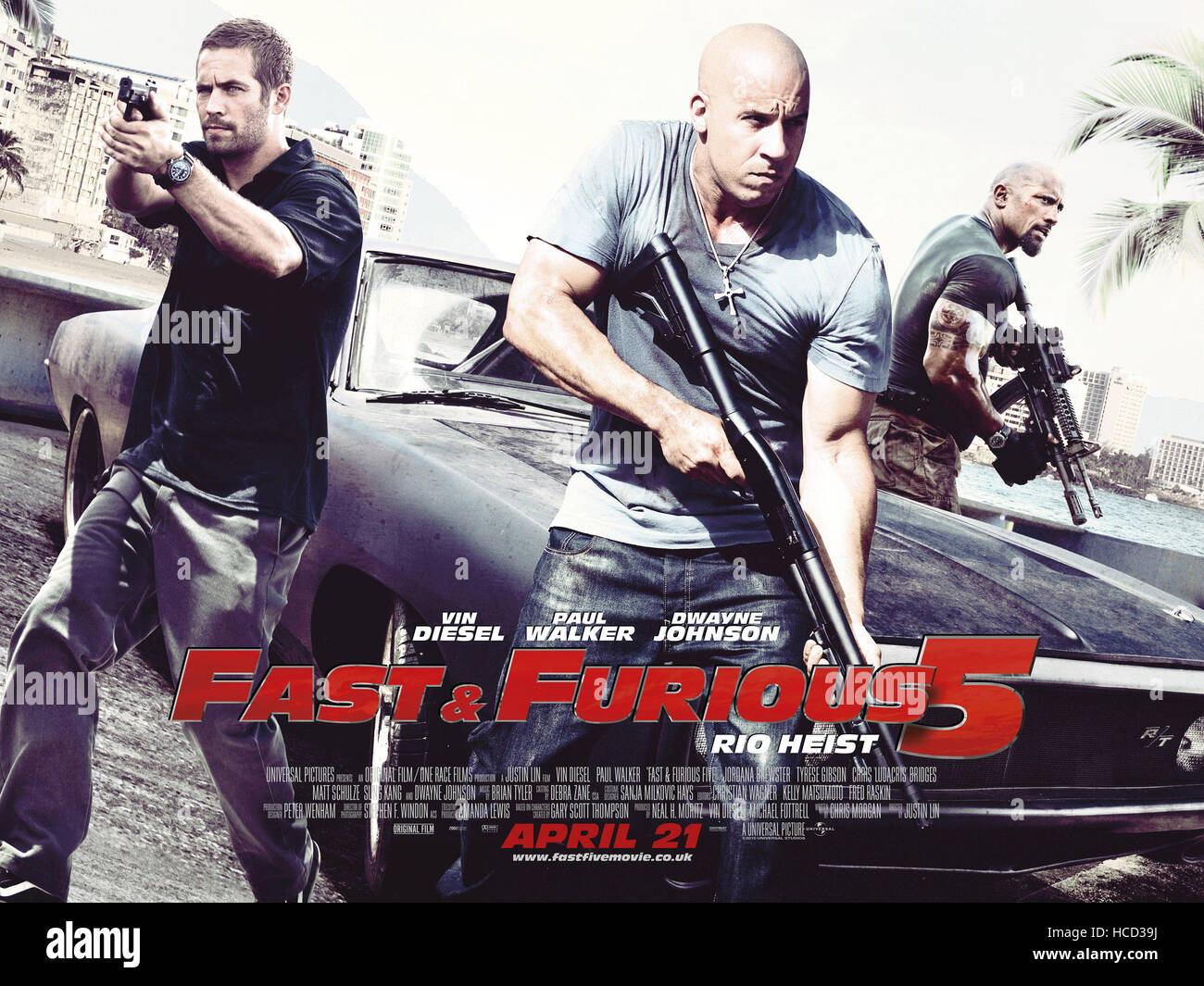 FAST FIVE, British poster art, from left: Paul Walker, Vin Diesel ...