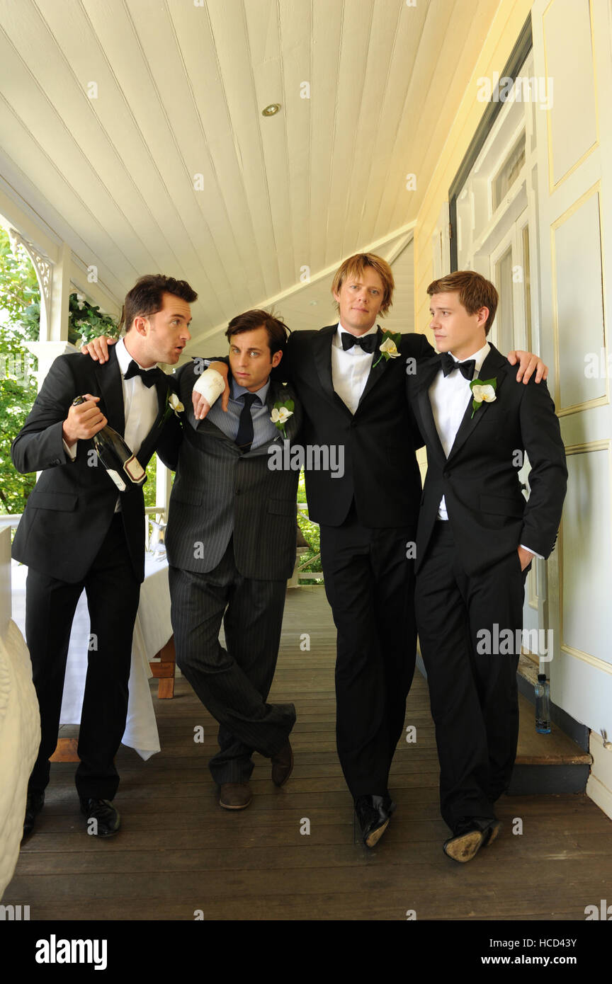 A FEW BEST MEN, from left: Tim Draxl, Kevin Bishop, Kris Marshall ...