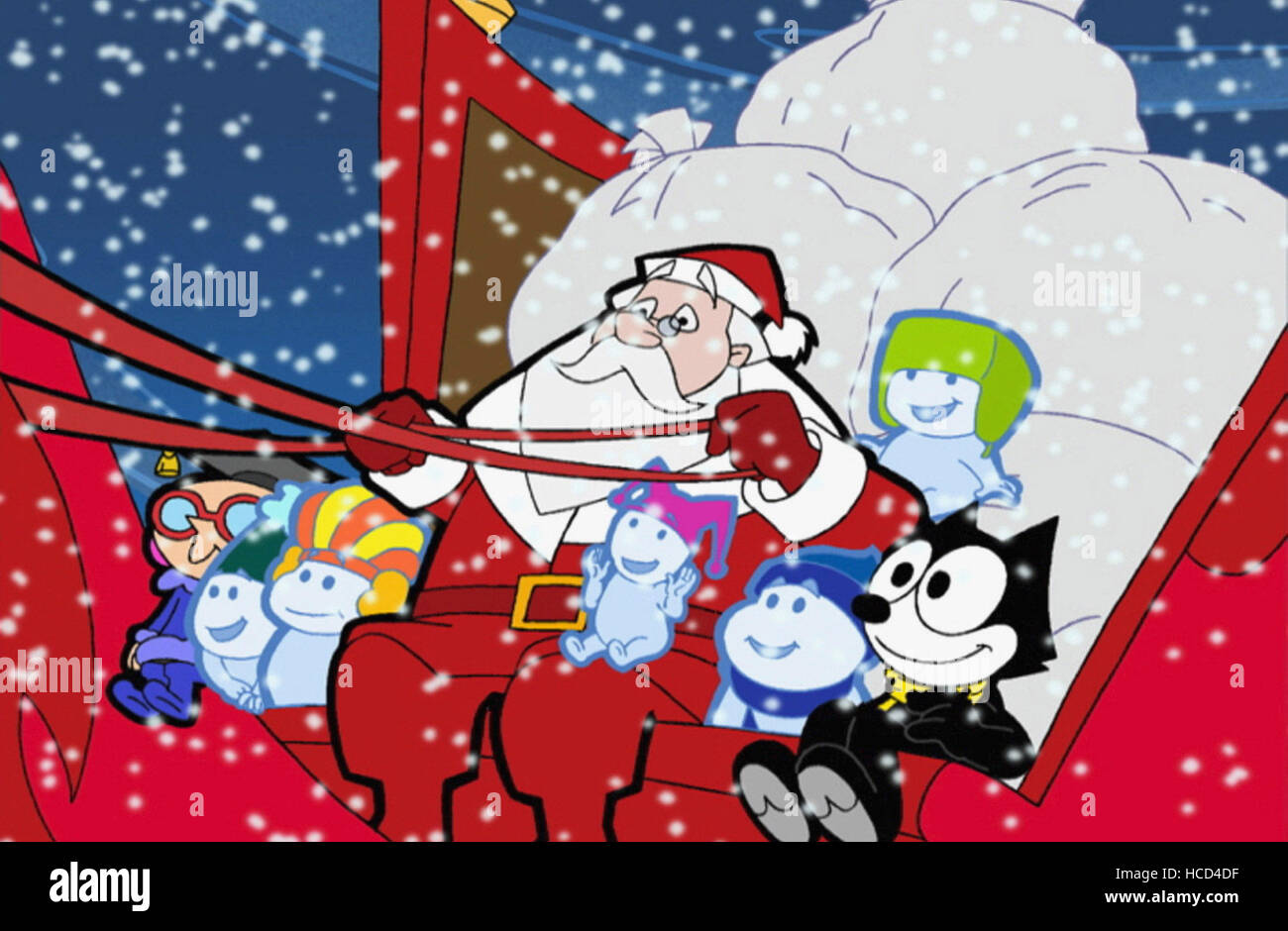 FELIX THE CAT SAVES CHRISTMAS, Poindexter (far left), Santa Claus ...