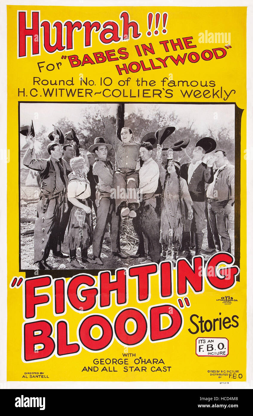 FIGHTING BLOOD, US poster, George O'Hara (center), 1923 Stock Photo - Alamy