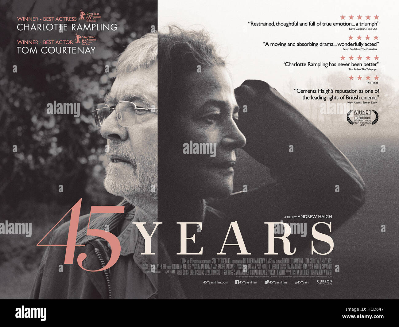45 YEARS, British poster, from left: Tom Courtenay, Charlotte Rampling ...