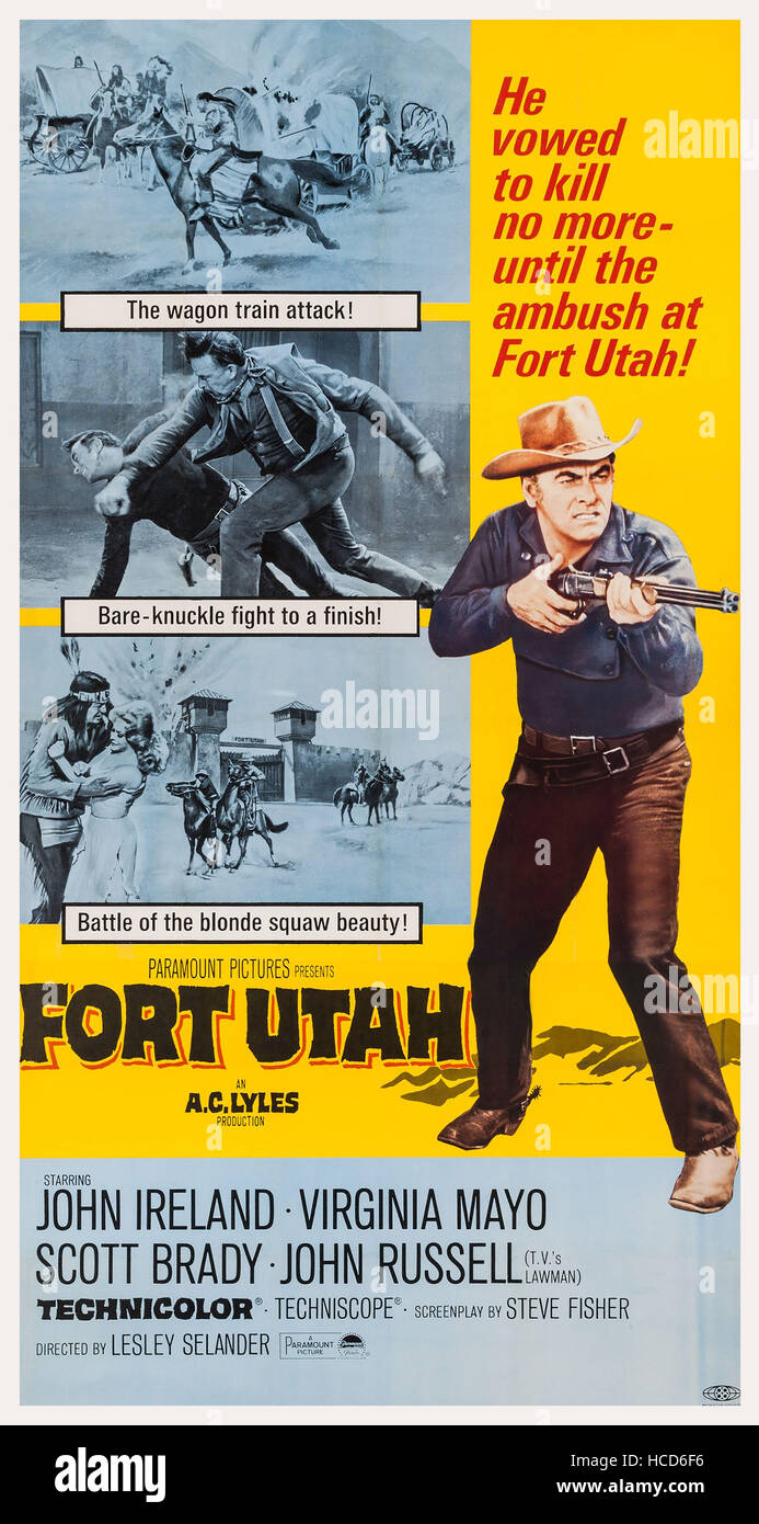 FORT UTAH, US poster art, right: John Ireland, 1967 Stock Photo - Alamy