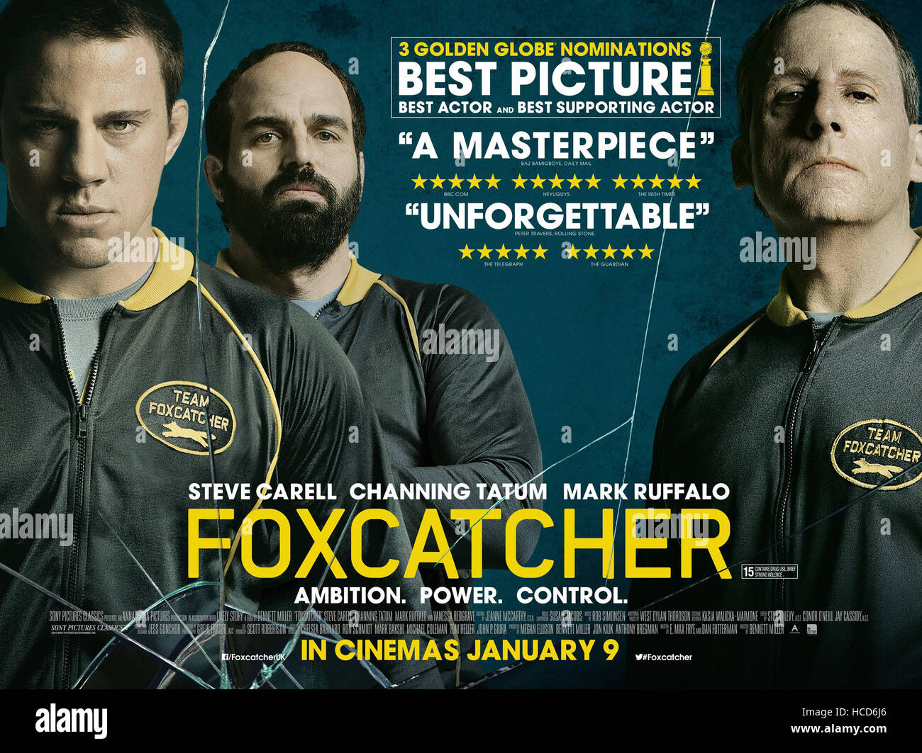 FOXCATCHER, British poster art, from left: Channing Tatum, Mark Ruffalo ...