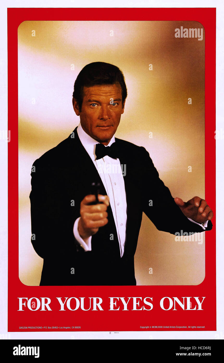 FOR YOUR EYES ONLY, Roger Moore on poster art, 1981, ©United Artists ...