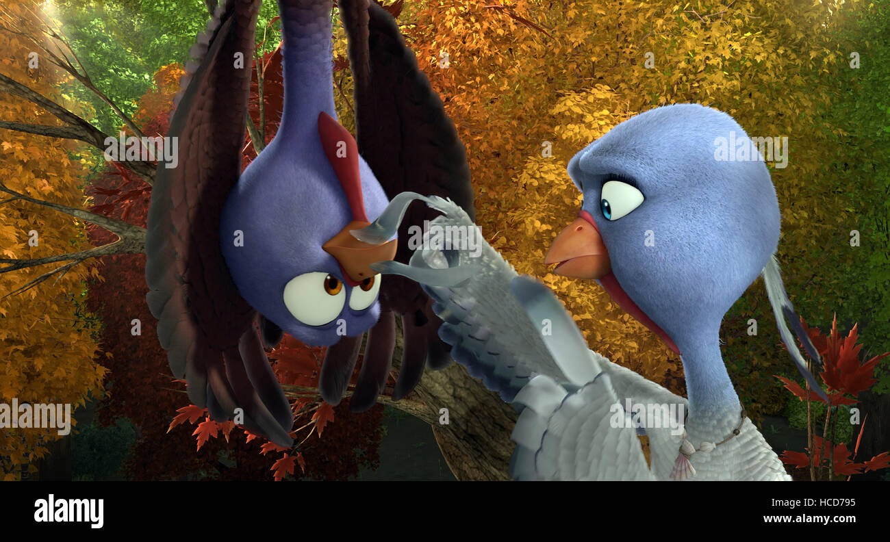 FREE BIRDS, from left: Reggie (voice: Owen Wilson), Jenny (voice: Amy ...