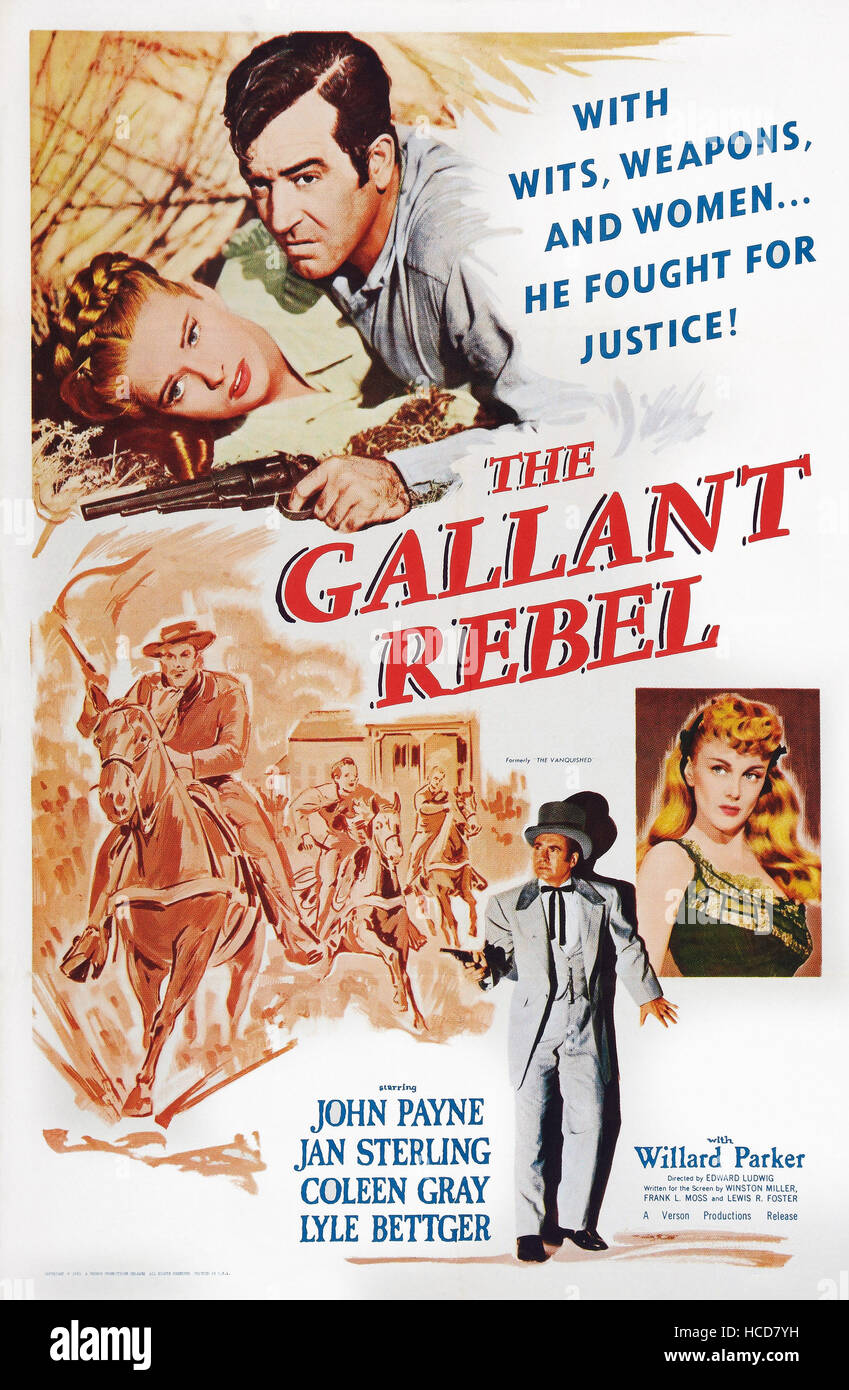 THE VANQUISHED, (aka THE GALLANT REBEL), US re-release poster, top ...