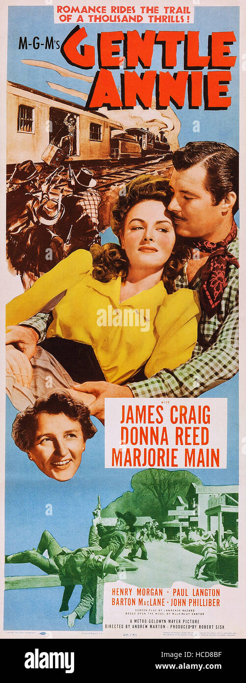 GENTLE ANNIE, top l-r: Donna Reed, James Craig, bottom: Marjorie Main ...