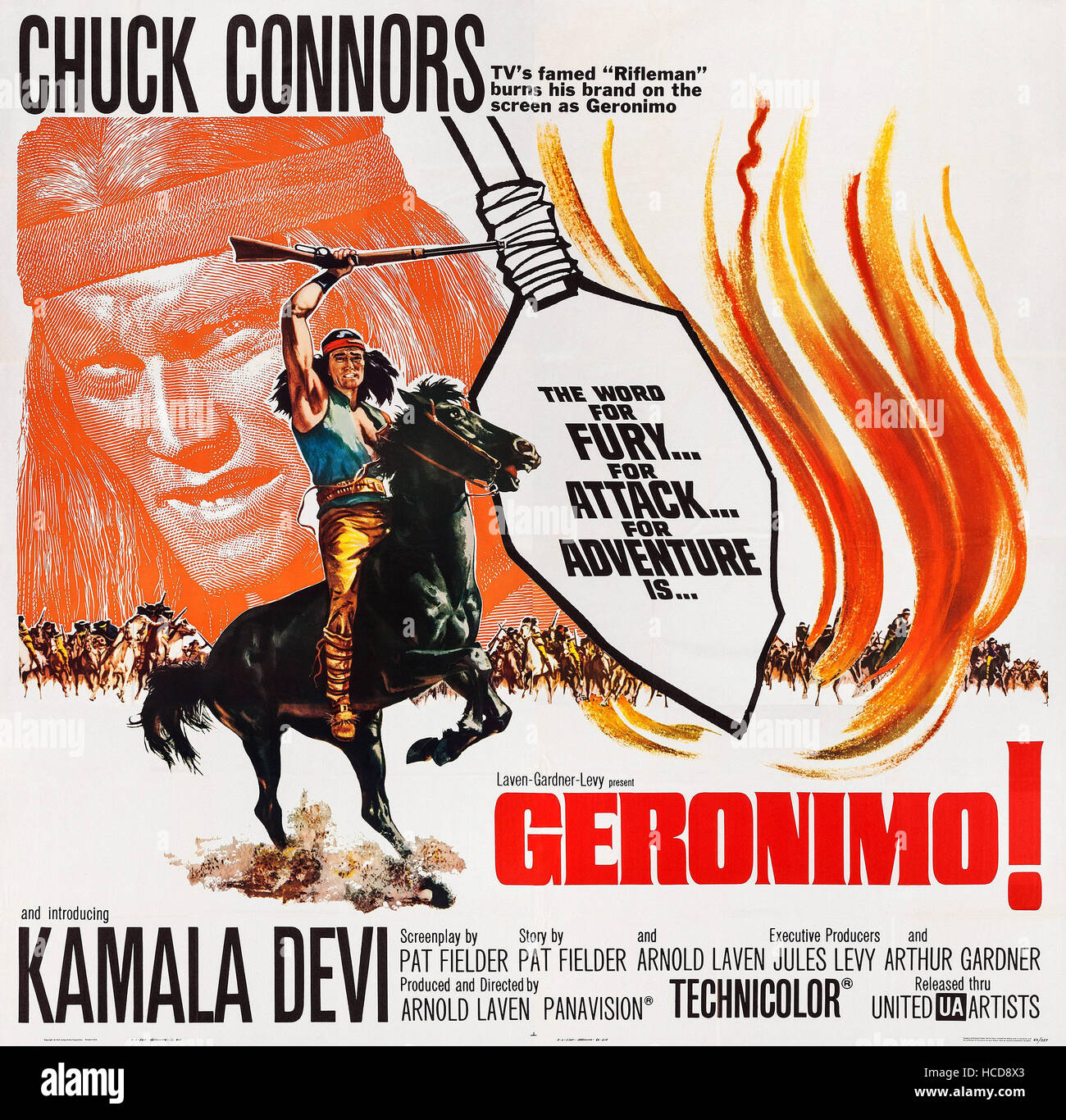 GERONIMO!, (aka GERONIMO), US poster art, Chuck Connors, 1962 Stock ...