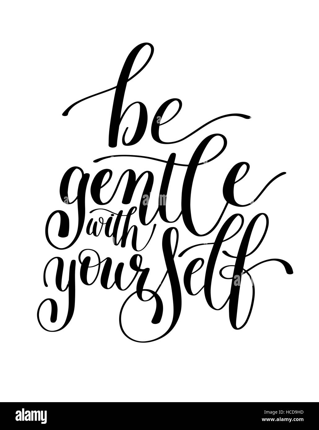 Be Gentle With Yourself, Word Expression / Quote in Vector Forma Stock ...