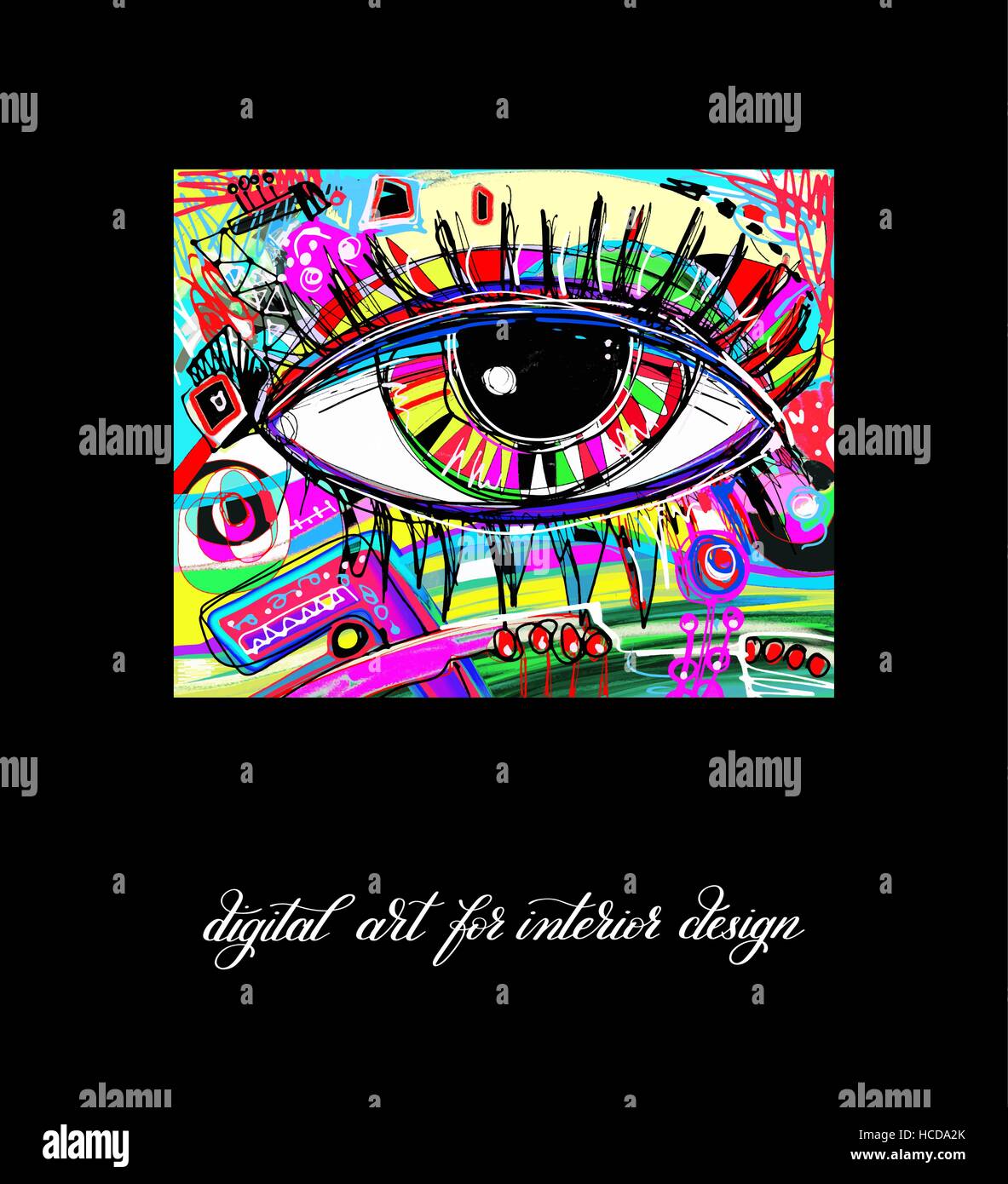original contemporary digital eye painting artwork to printable Stock ...
