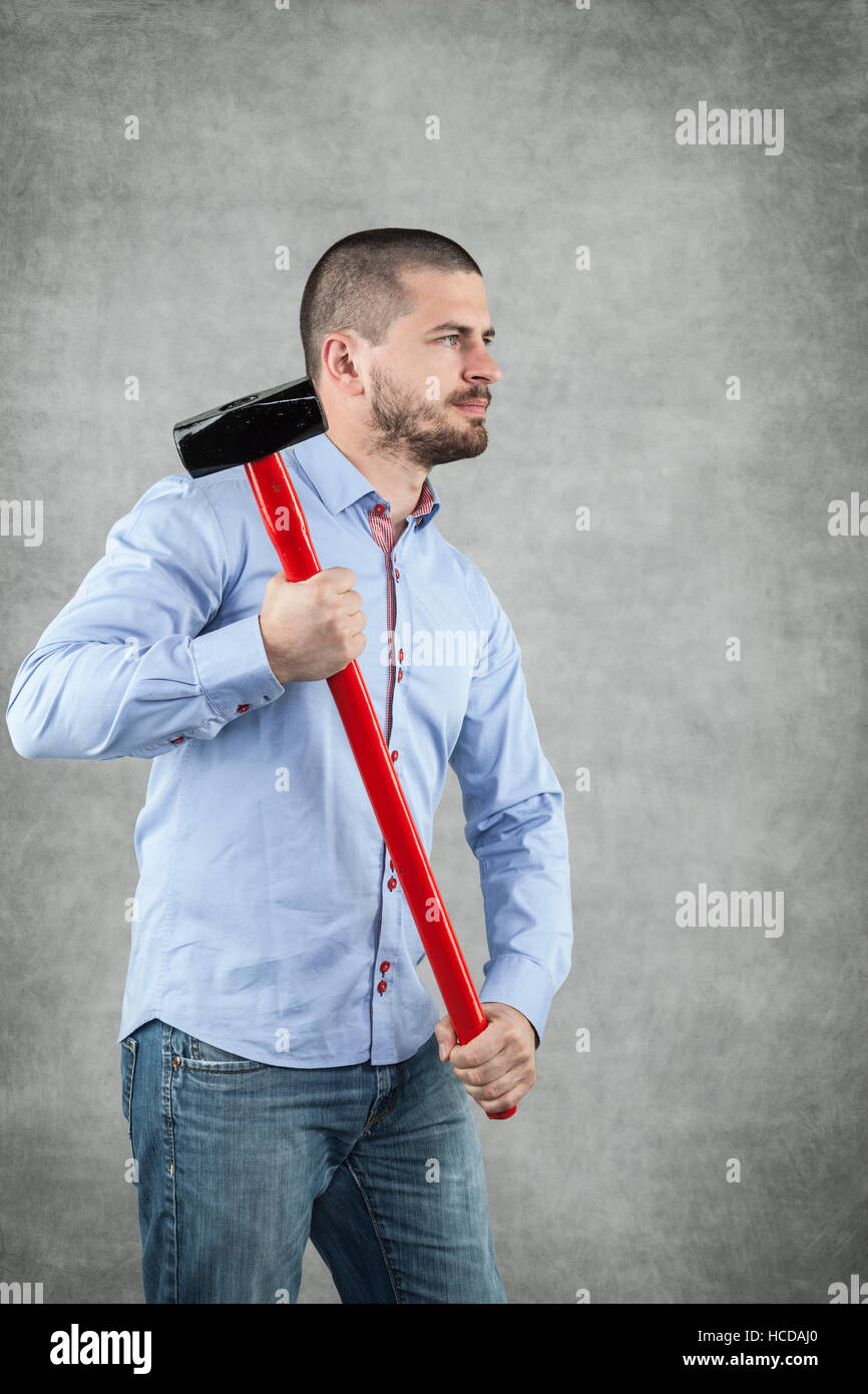 guy with a hammer Stock Photo - Alamy