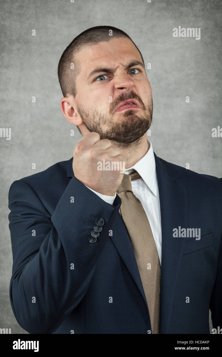 businessman giving the last warning Stock Photo - Alamy