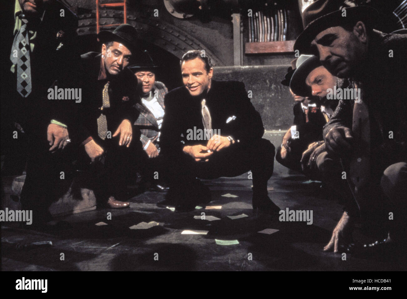 GUYS AND DOLLS, Sheldon Leonard, Stubby Kaye, Marlon Brando, 1955 Stock ...