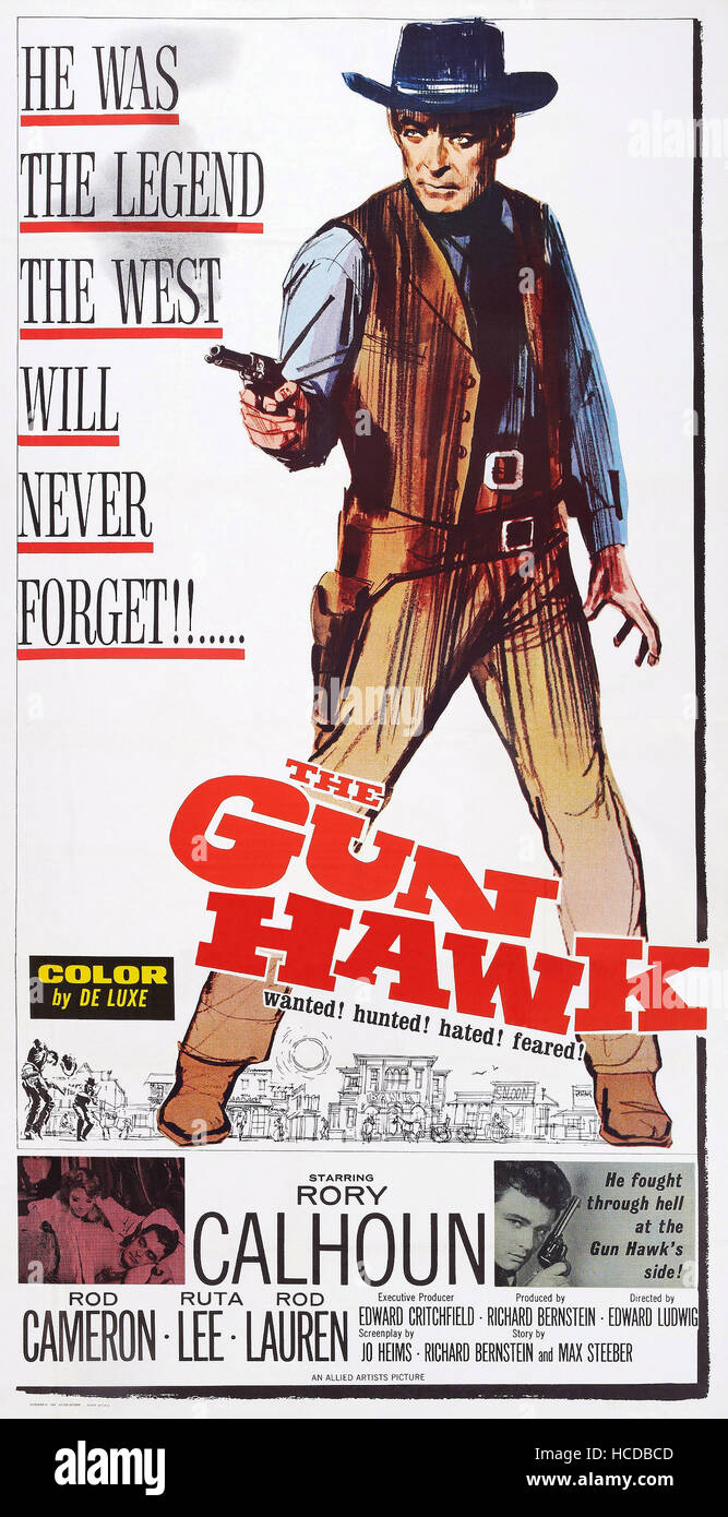 THE GUN HAWK, US poster art, top: Rory Calhoun, 1963 Stock Photo - Alamy