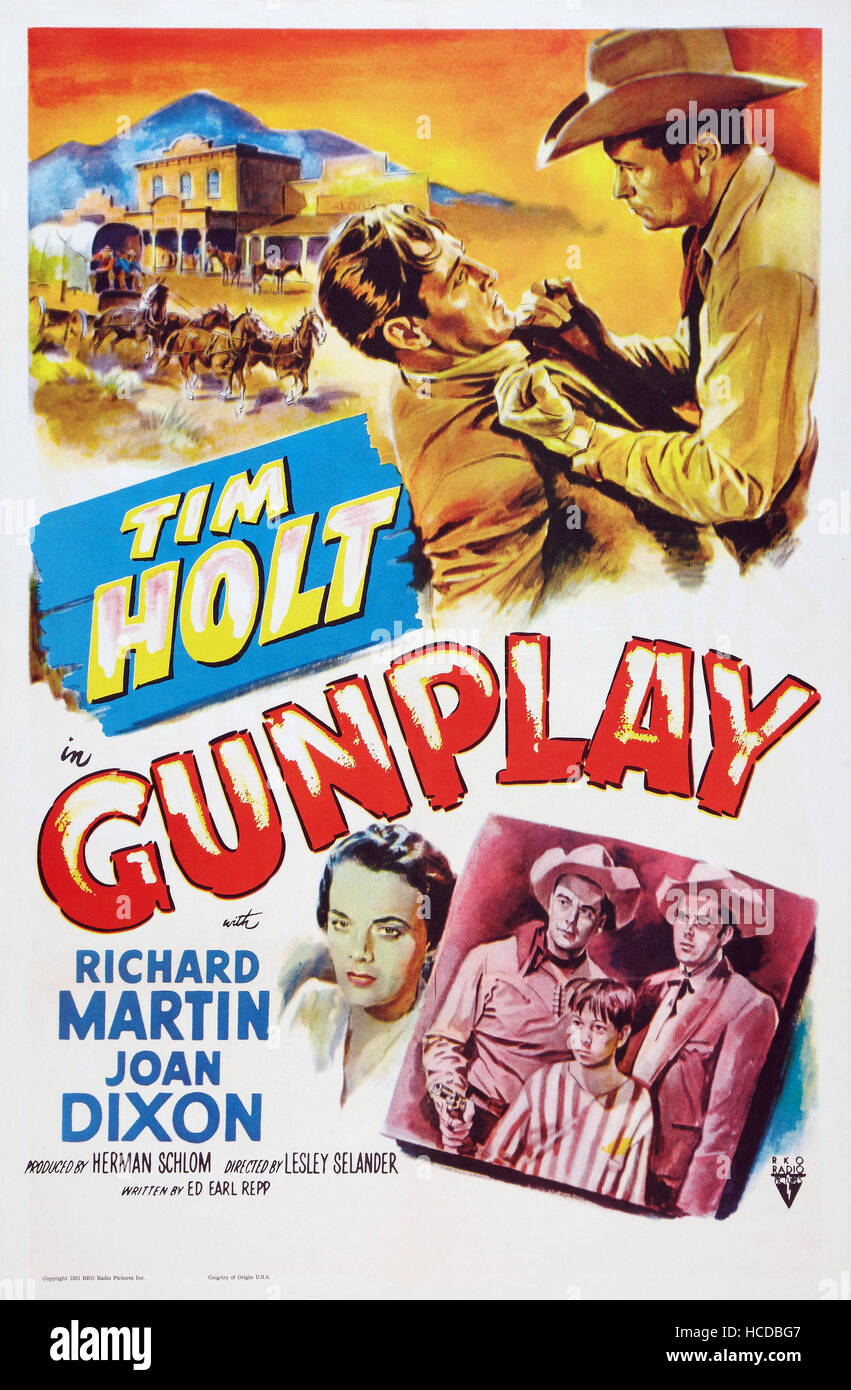 GUNPLAY, US poster art, bottom from left: Joan Dixon, Tim Holt, Harper ...