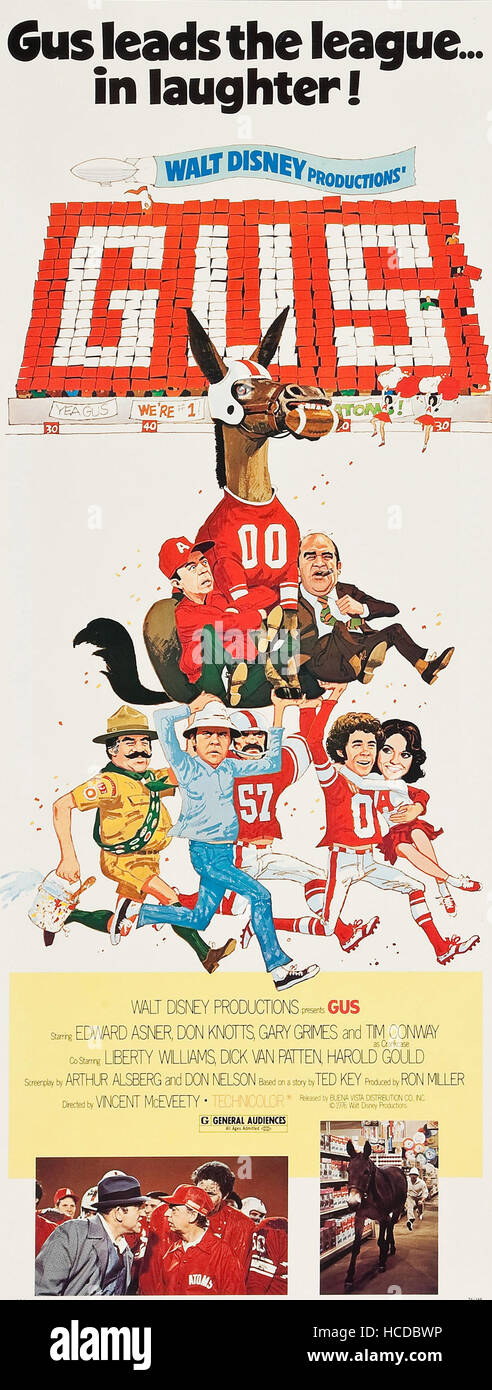 GUS, U.S. poster, center: Don Knotts, Edward Asner; bottom, second left ...